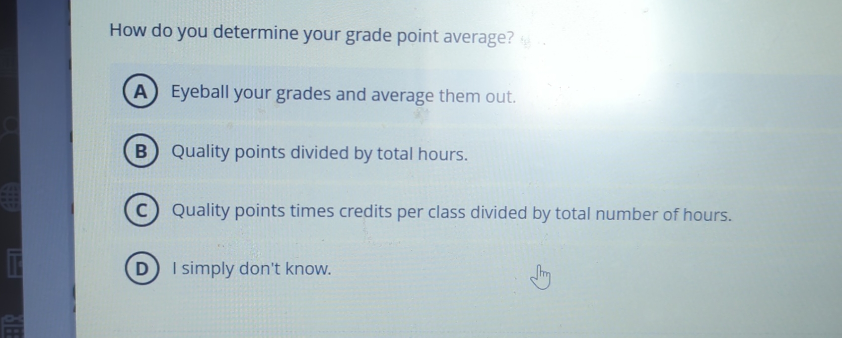 Solved How do you determine your grade point average?Eyeball | Chegg.com