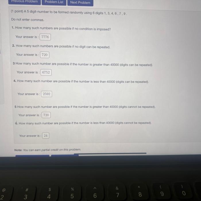 Solved (1 point) A 5 digit-number to be formed randomly | Chegg.com