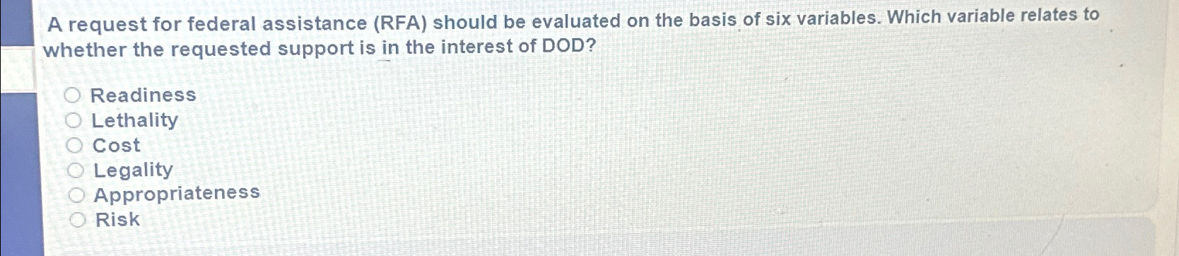 Solved A request for federal assistance (RFA) ﻿should be | Chegg.com