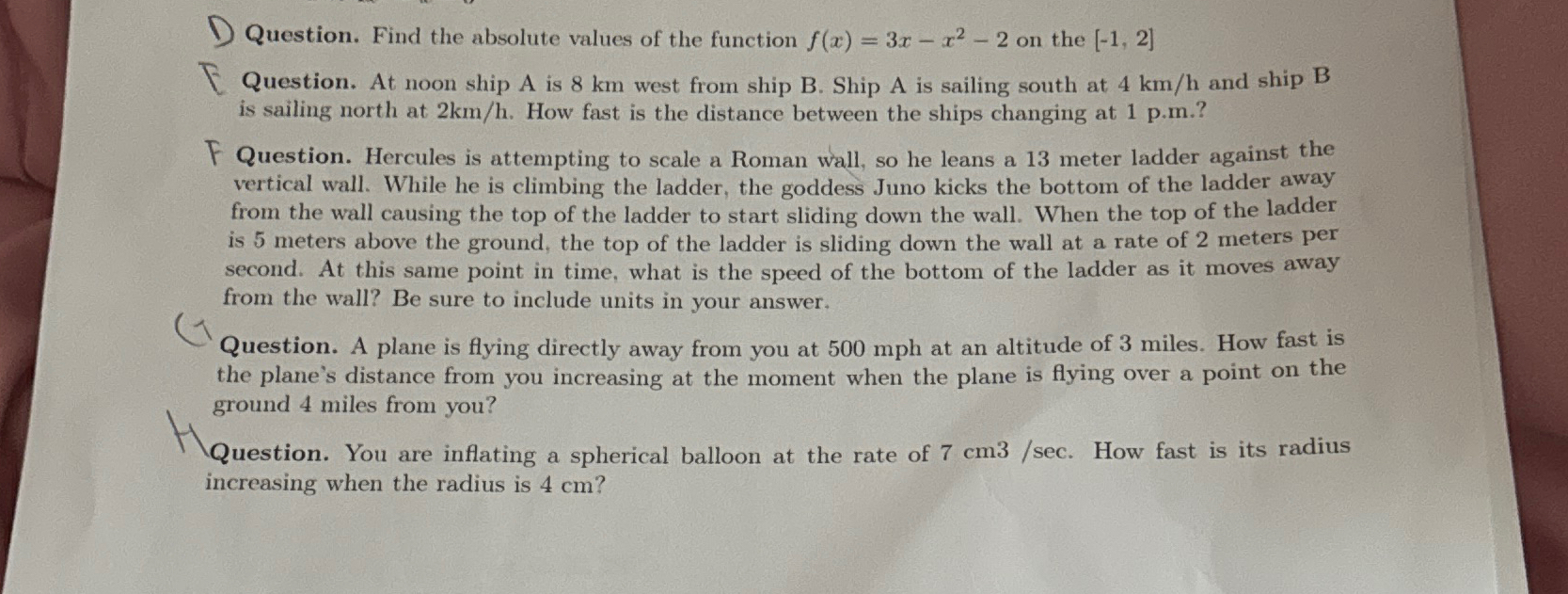 Solved D Question. Find the absolute values of the function | Chegg.com