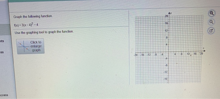 Solved 20 16 Graph the following function f(x) = 3(x - 4)2 - | Chegg.com