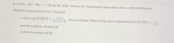 Solved 8. Let W1 | Chegg.com