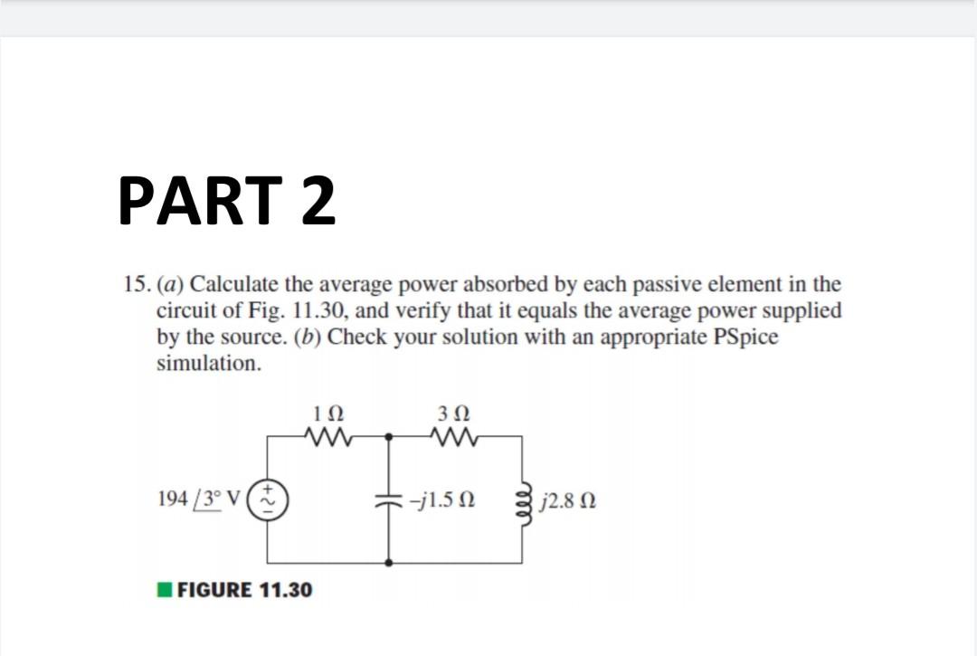 Solved PART 2 15. (a) Calculate the average power absorbed | Chegg.com
