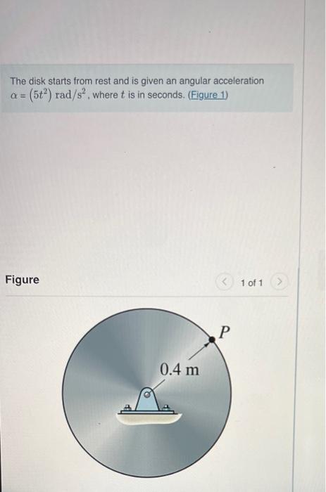 Solved The disk starts from rest and is given an angular | Chegg.com
