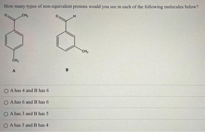 Solved How many types of non-equivalent protons would you | Chegg.com