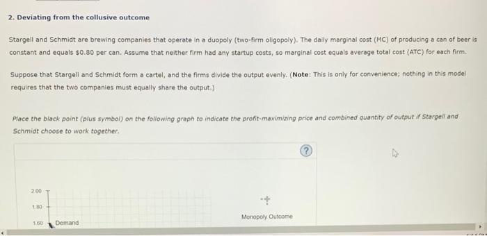 Solved 2. Deviating from the collusive outcome Stargell and | Chegg.com