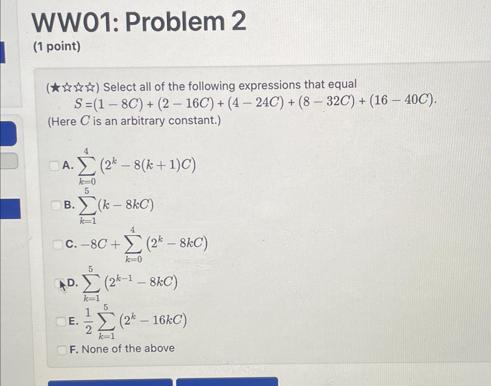 Solved WW01: Problem 2(1 | Chegg.com