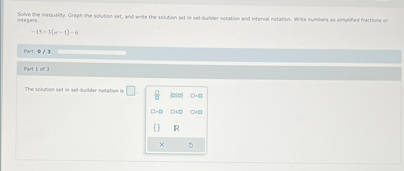 Solved Solve the inequality. Graph the solution set, and | Chegg.com
