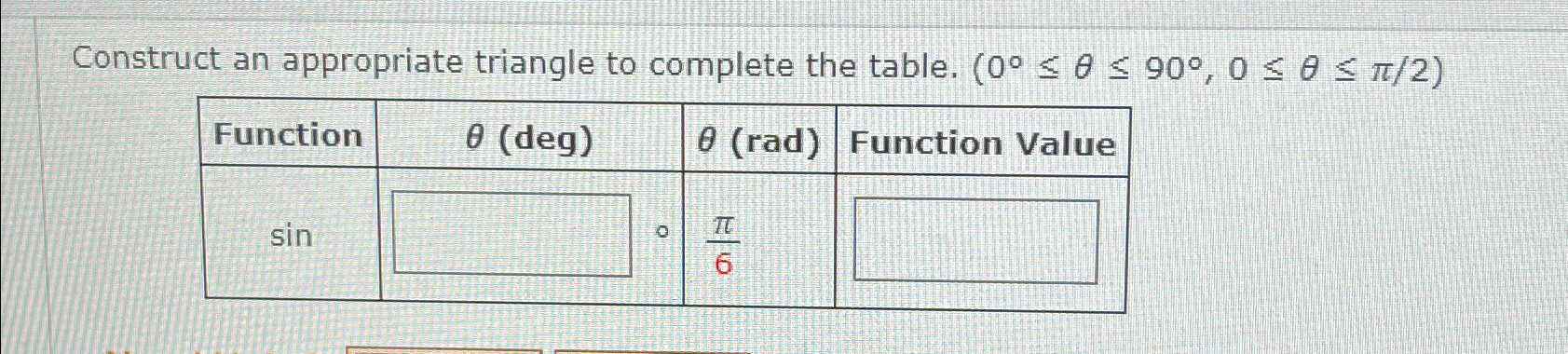Solved Construct an appropriate triangle to complete the | Chegg.com