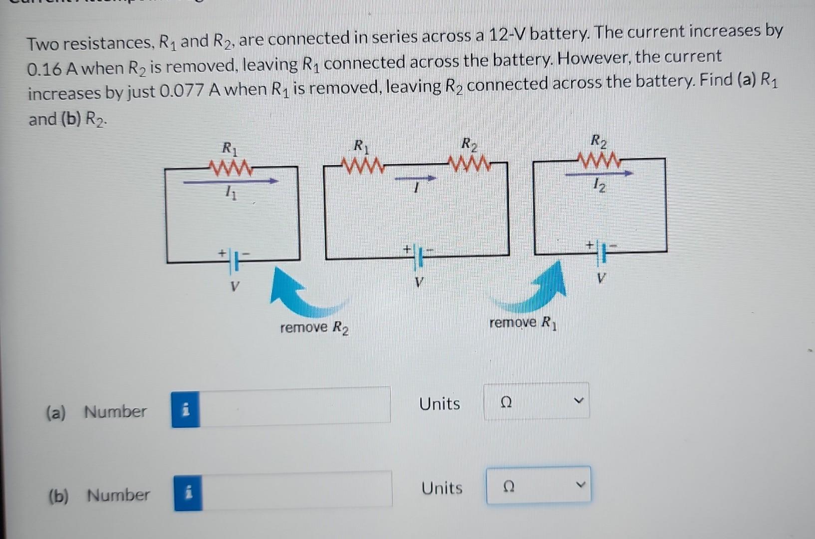 Solved Two resistances, R1 and R2, are connected in series | Chegg.com