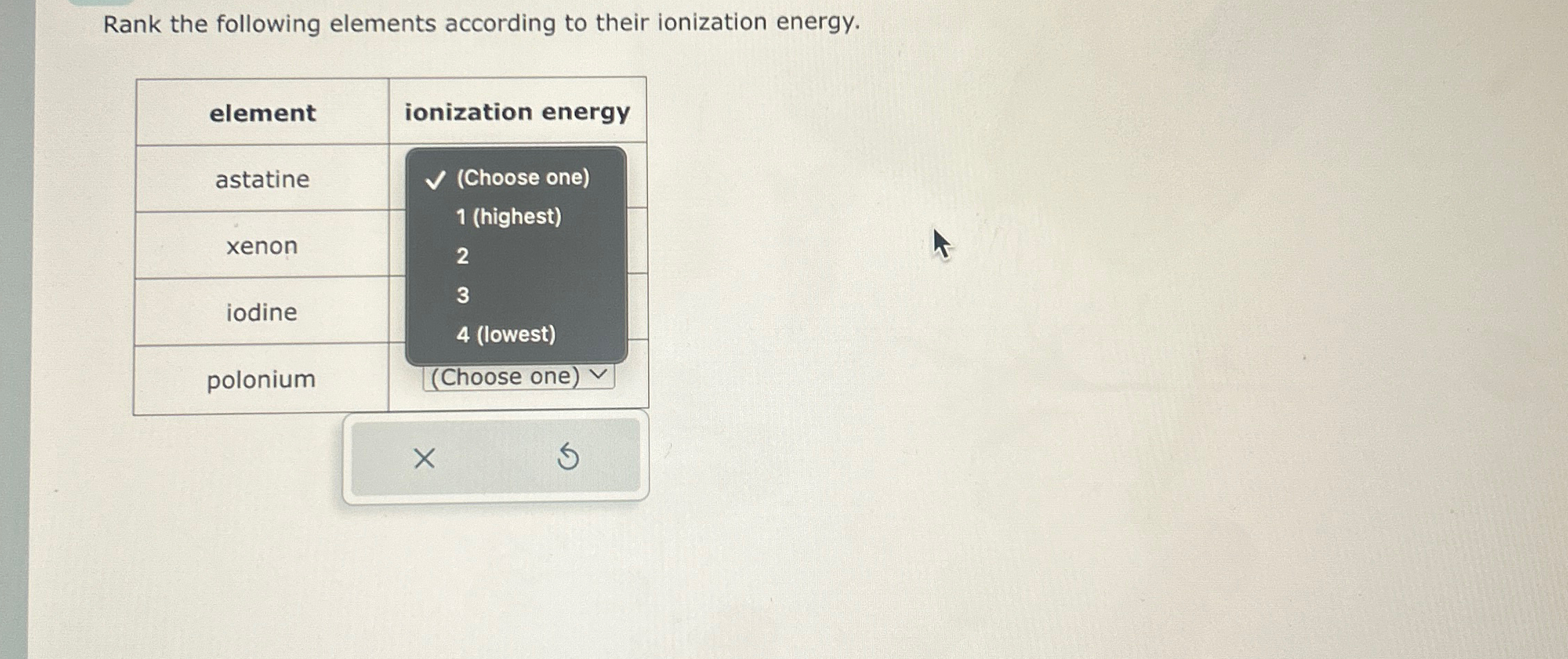 Solved Rank the following elements according to their | Chegg.com