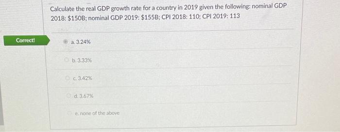 Solved Calculate the real GDP growth rate for a country in | Chegg.com