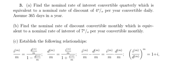 Solved (a) Find the nominal rate of interest convertible | Chegg.com