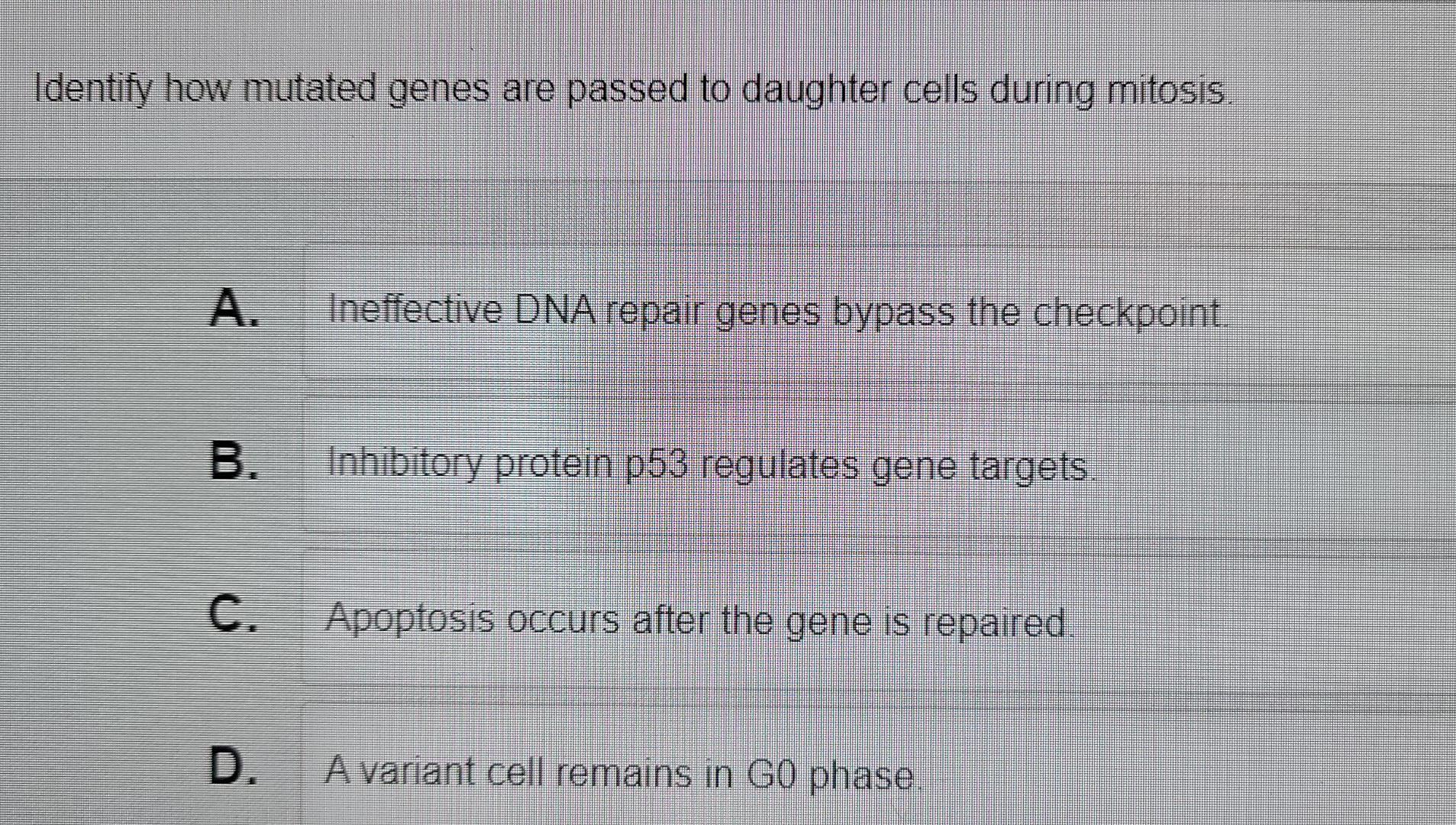 Solved Identify how mutated genes are passed to daughter | Chegg.com
