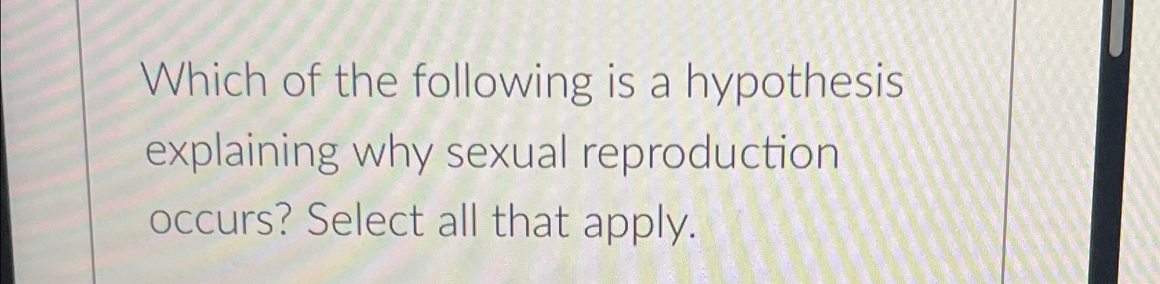 Solved Which of the following is a hypothesis explaining why | Chegg.com