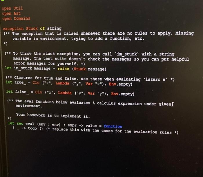 Solved exception stuck of string (** The exception that is | Chegg.com