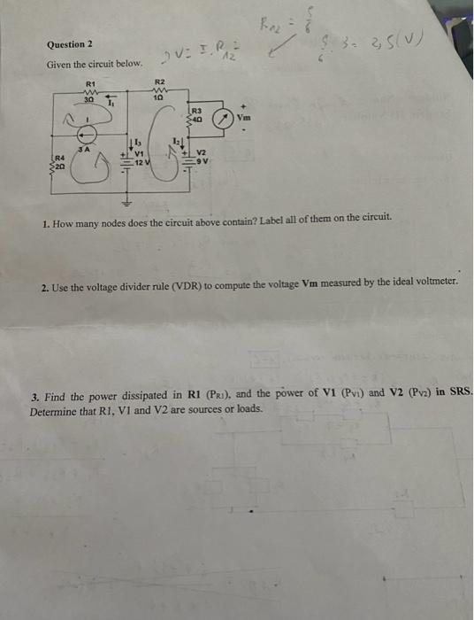 Solved 1. How many nodes does the circuit above contain? | Chegg.com