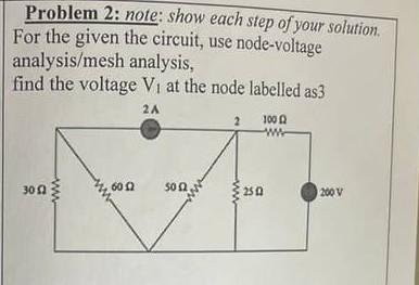 Solved For the given the circuit, use node-voltage | Chegg.com