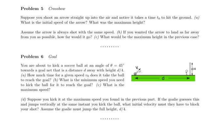 Solved Problem 5 Crossbow Suppose you shoot an arrow | Chegg.com