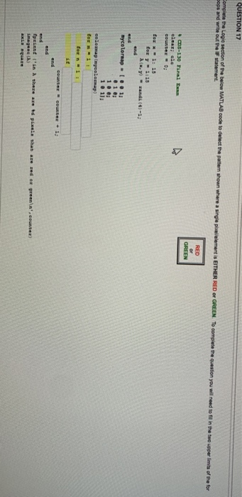 QUESTION 17 Complete the Logic section of the below | Chegg.com