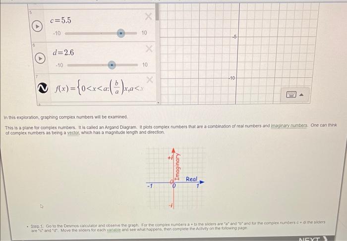 Solved Activity 16: Graphing Complex Numbers Task | Chegg.com