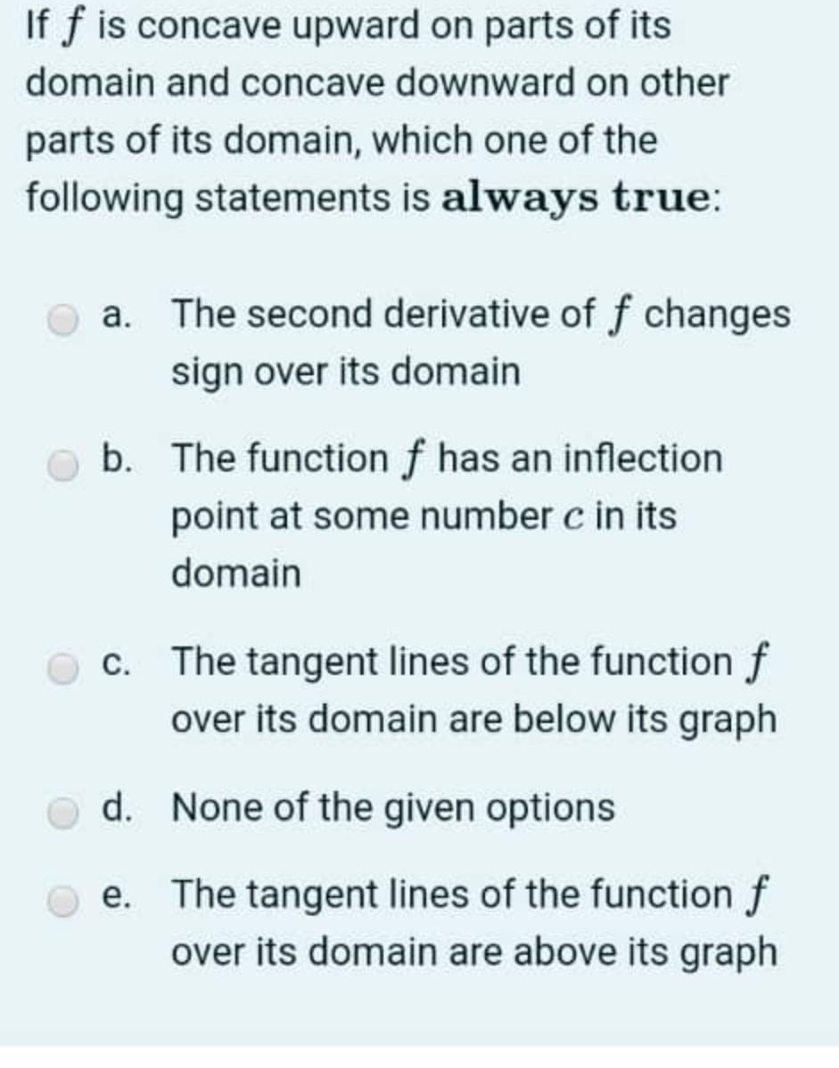 Solved If f is concave upward on parts of its domain and | Chegg.com