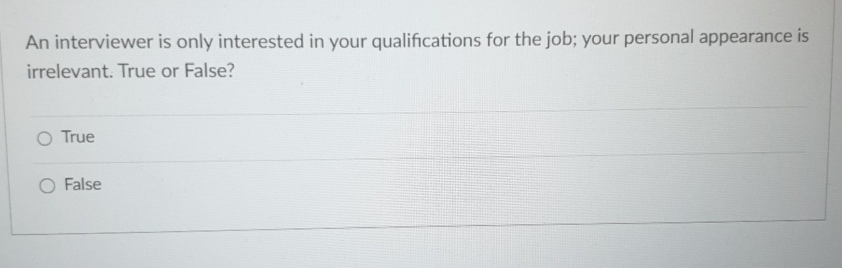 Solved An interviewer is only interested in your | Chegg.com