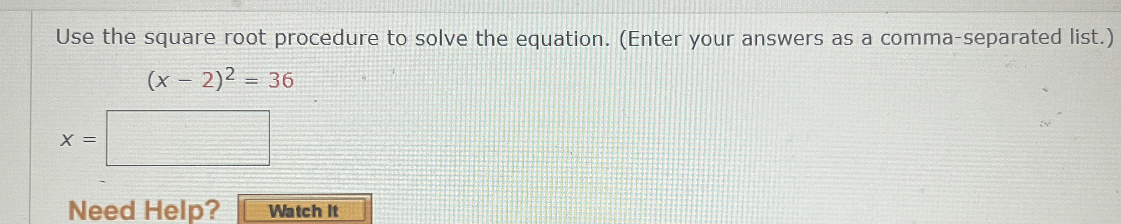 Solved Use the square root procedure to solve the equation. | Chegg.com