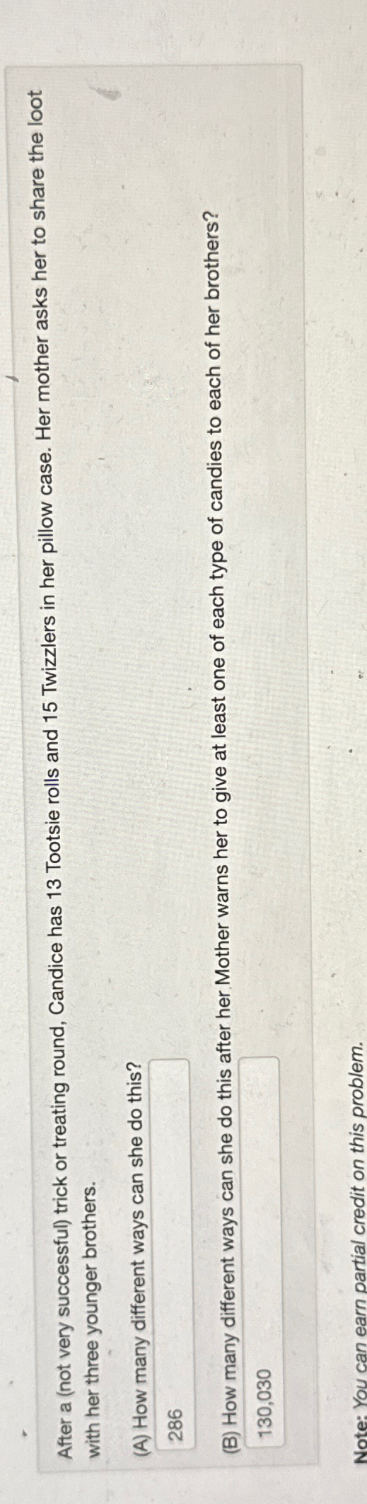 Solved After a (not very successful) ﻿trick or treating | Chegg.com