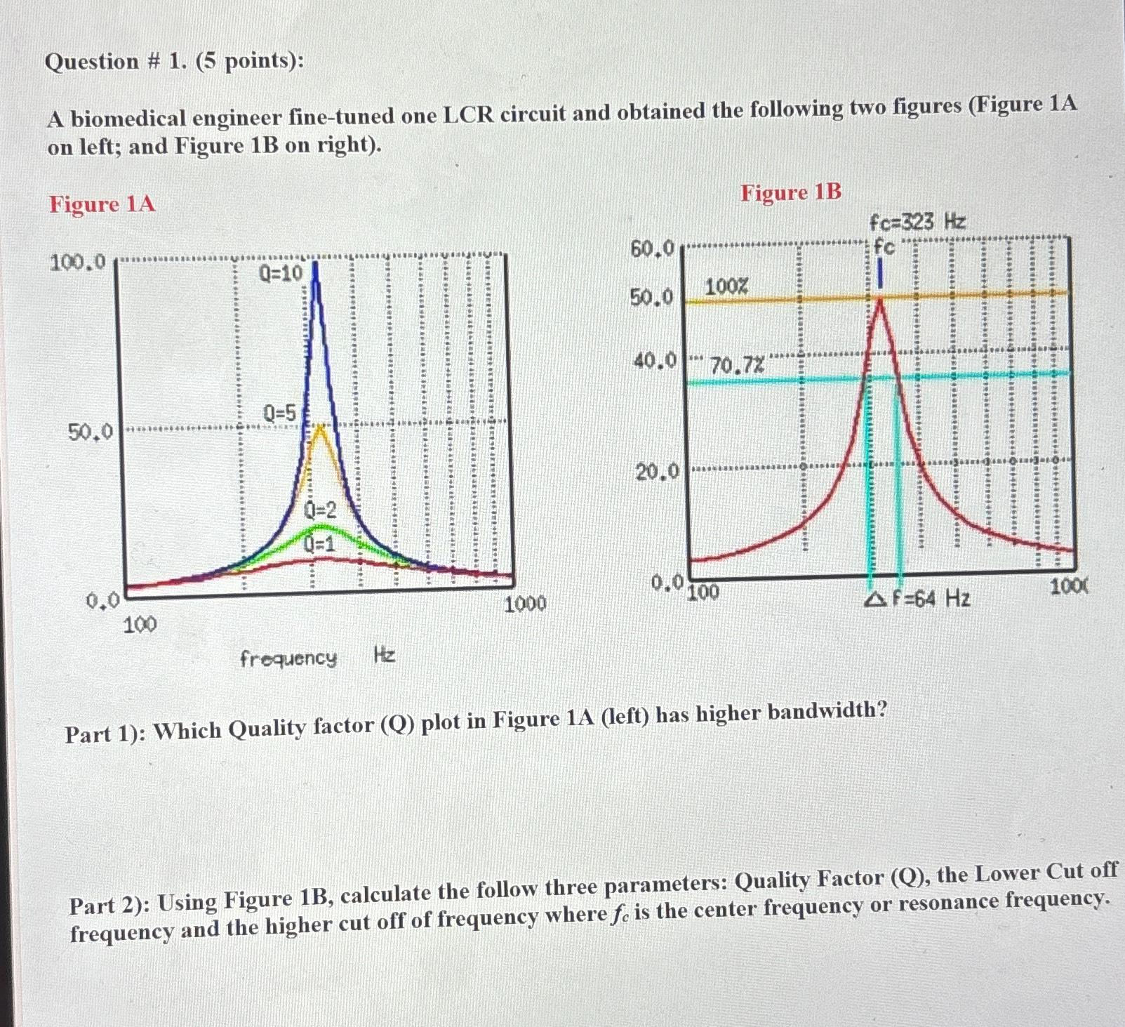 Solved Question # 1. (5 ﻿points):A biomedical engineer | Chegg.com