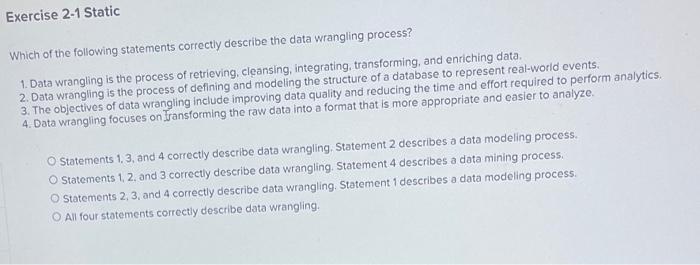 Solved Which of the following statements correctly describe | Chegg.com