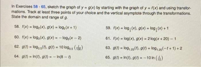 Solved In Exercises 58−65, sketch the graph of y=g(x) by | Chegg.com
