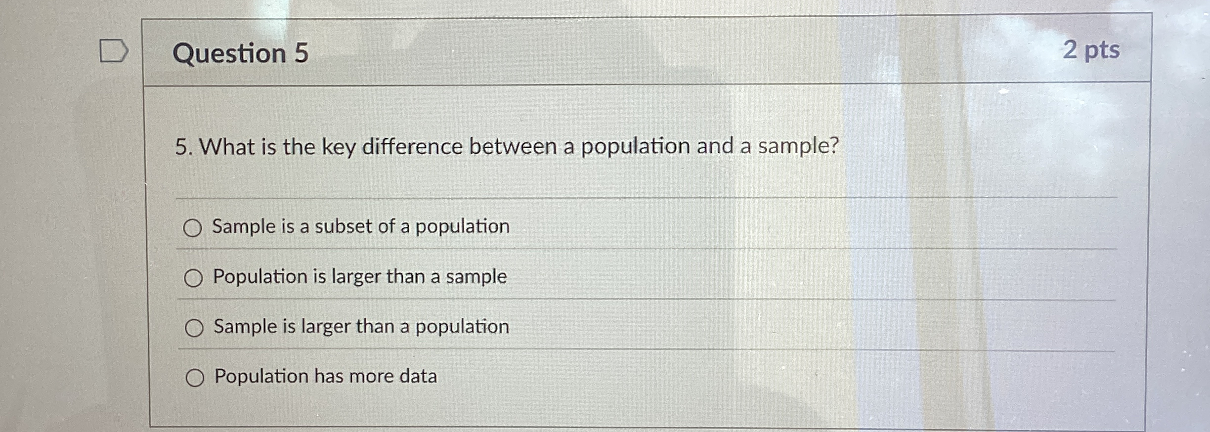 Solved Question 52 ﻿pts5. ﻿What is the key difference | Chegg.com
