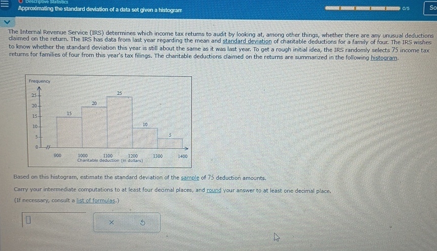 Solved Approximating the standard deviation of a data set | Chegg.com