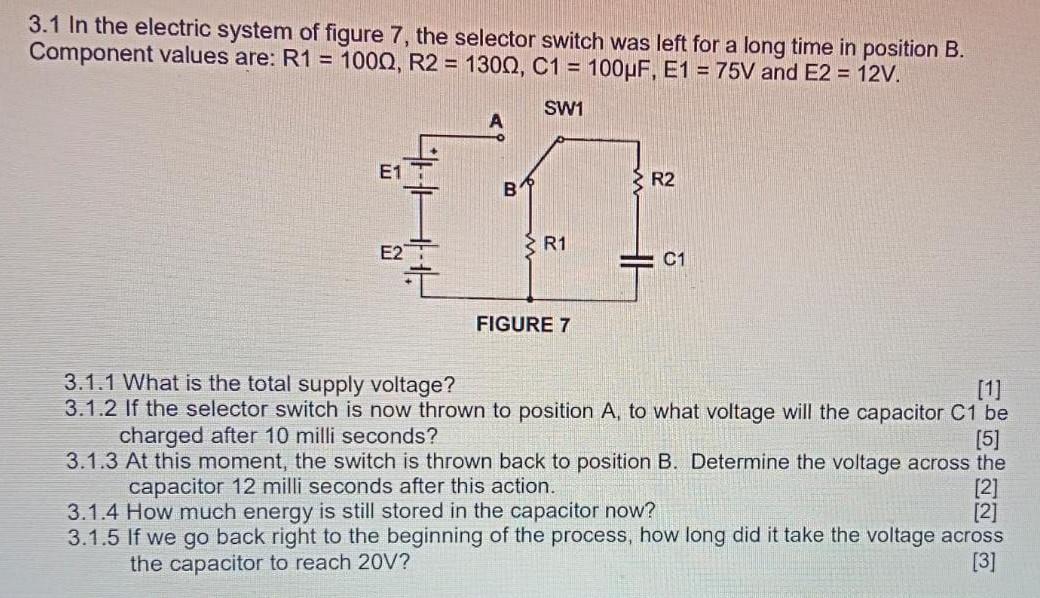 Solved 3.1 In the electric system of figure 7, the selector | Chegg.com