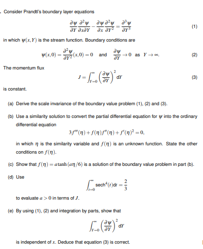 Solved Consider Prandtl's boundary layer | Chegg.com