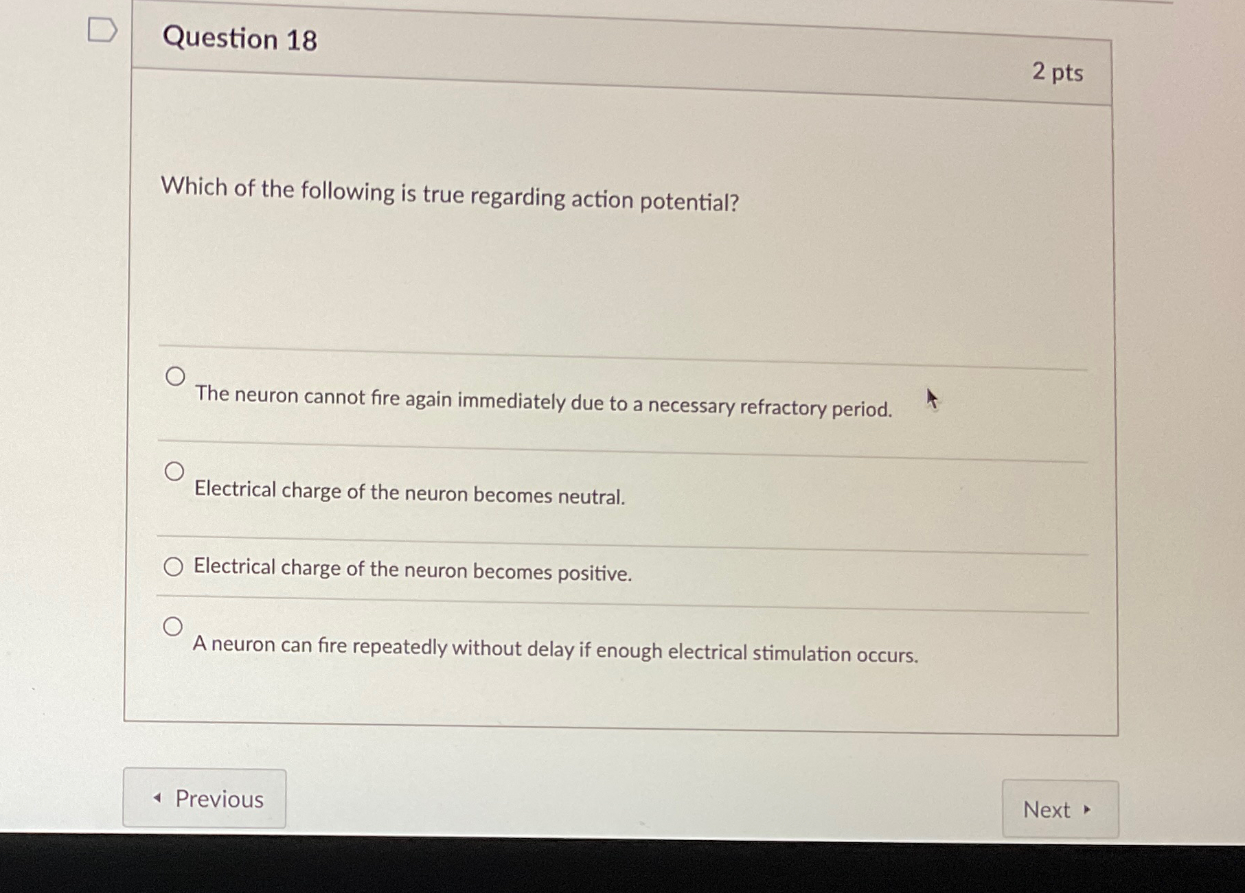 Solved Question 182 ﻿ptsWhich of the following is true | Chegg.com