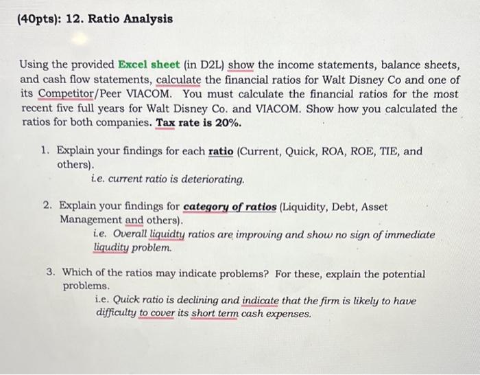 Using the provided Excel sheet (in D2L) show the | Chegg.com