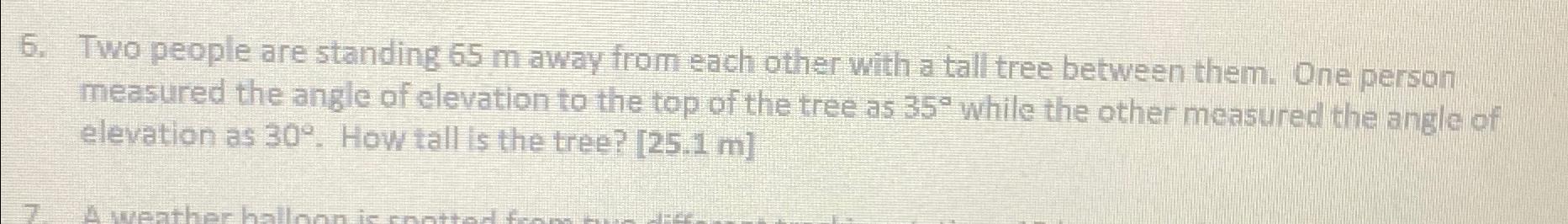 Solved Two people are standing 65m away from each other with | Chegg.com