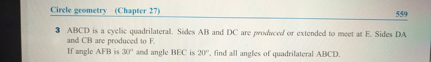 Solved Circle geometry (Chapter 27)3 ﻿ABCD is a cyclic | Chegg.com