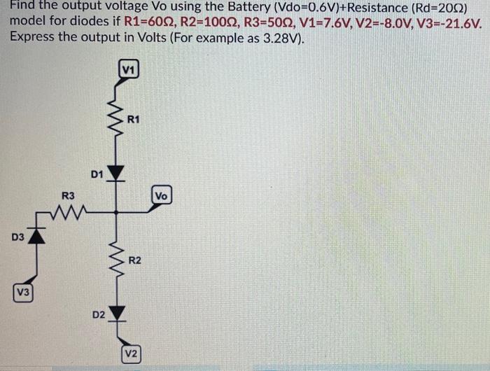 Solved Find the output voltage Vo using the Battery | Chegg.com