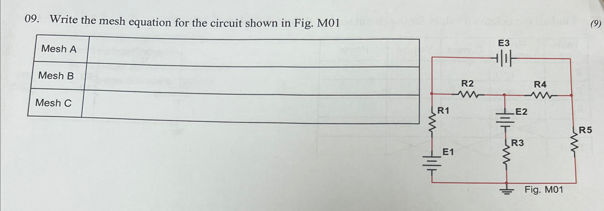 Solved Write the mesh equation for the circuit shown in Fig. | Chegg.com