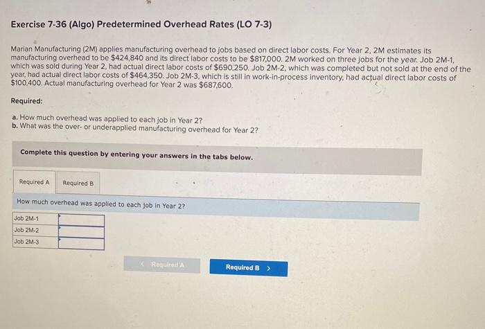 Solved Marian Manufacturing (2M) applies manufacturing | Chegg.com