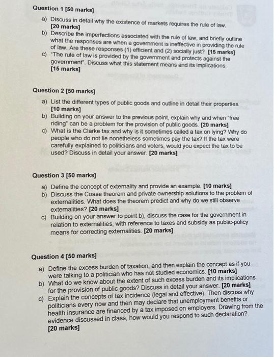 Solved Question 1 [50 marks] a) Discuss in detail why the | Chegg.com
