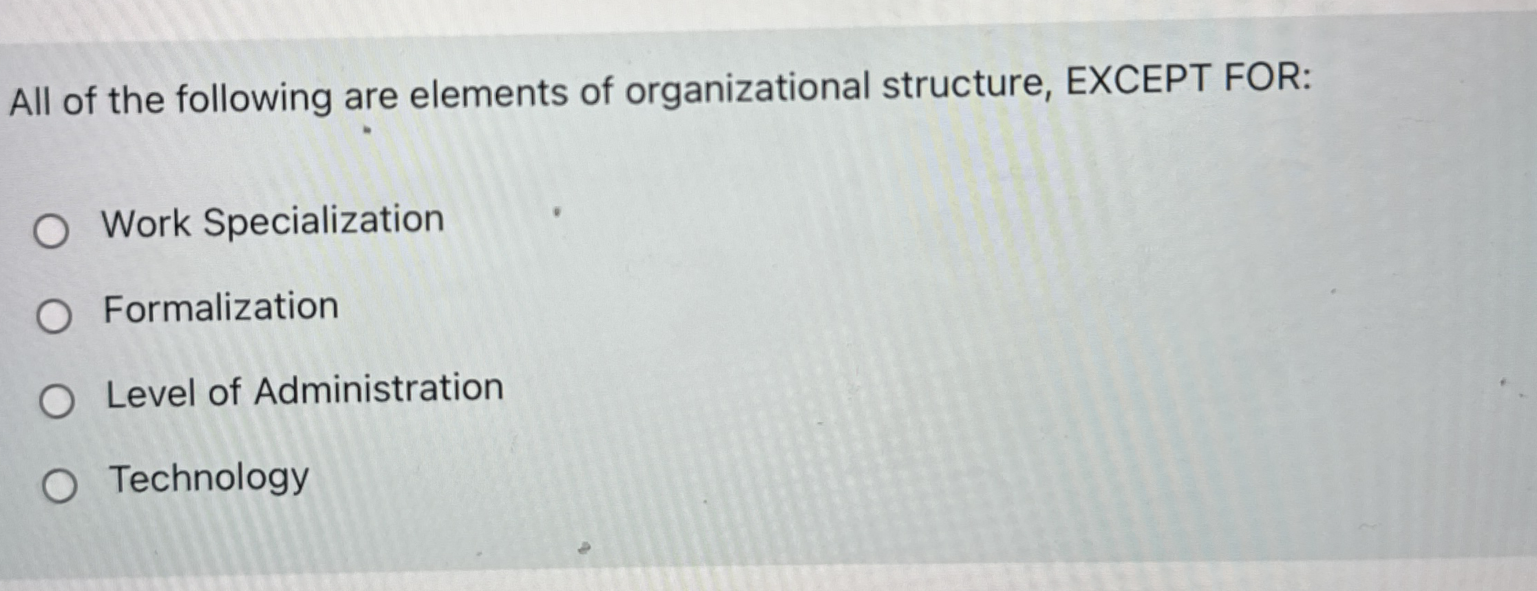 Solved All of the following are elements of organizational | Chegg.com