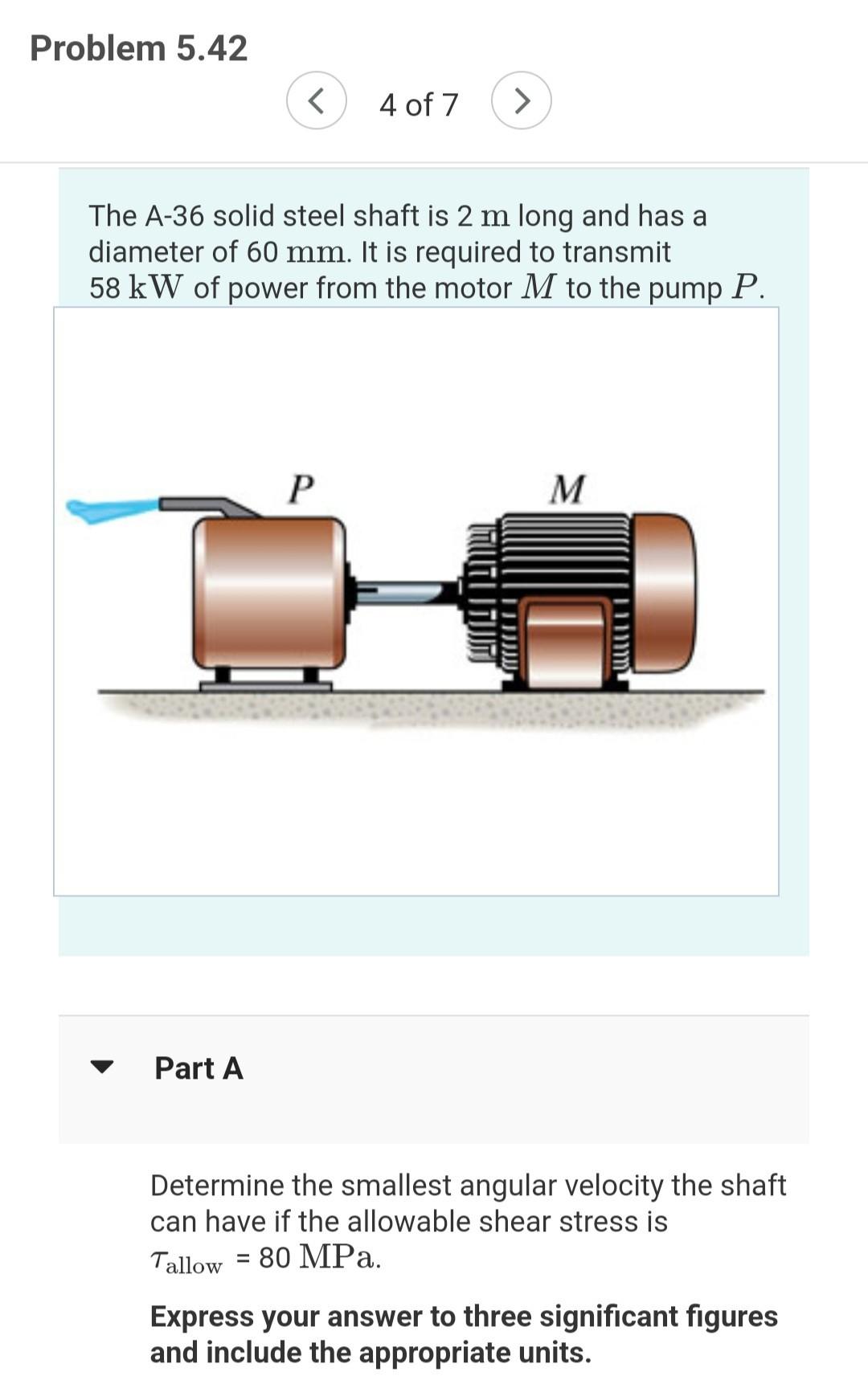 Solved The A-36 solid steel shaft is 2 m long and has a | Chegg.com