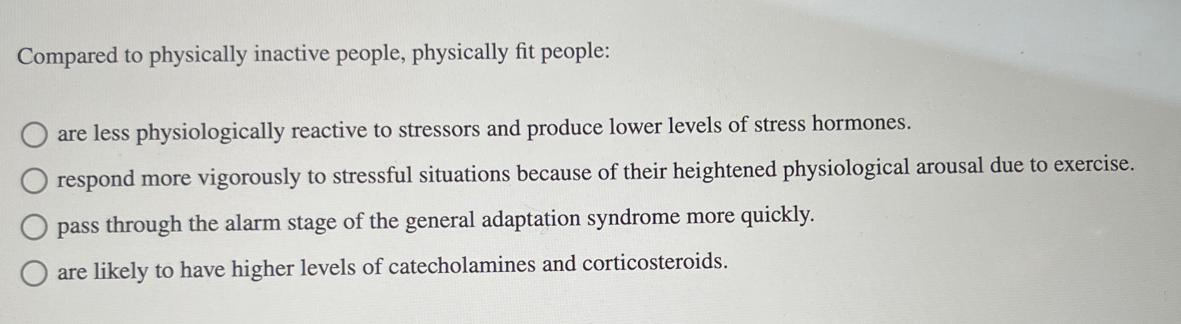 Solved Compared to physically inactive people, physically | Chegg.com