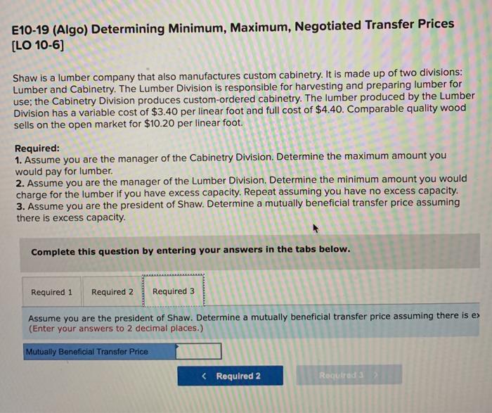 Solved E10-19 (Algo) Determining Minimum, Maximum, | Chegg.com