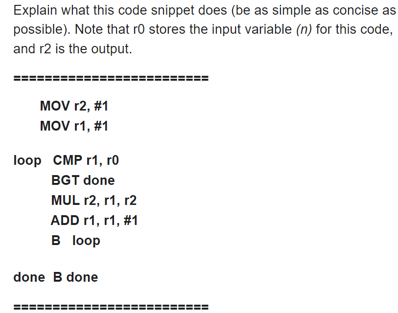 Solved Explain what this code snippet does (be as simple as | Chegg.com
