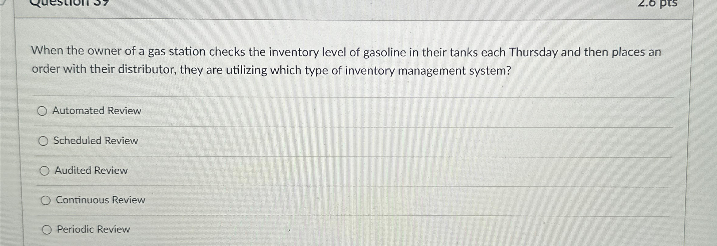 Solved When the owner of a gas station checks the inventory | Chegg.com
